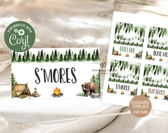 CAMPING FOOD LABELS Camping Birthday Camping Party - Etsy