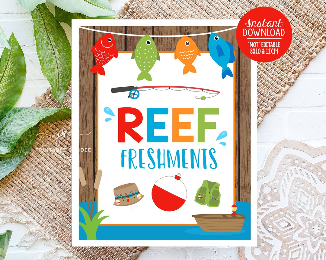 Fishing Food Sign Fish Table Sign Fishing Party Signs Fishing Decor the ...