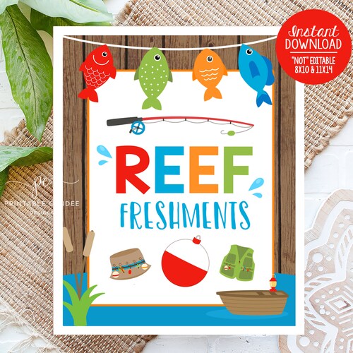 Fishing Food Sign Fish Table Sign Bait Bar Fishing Party Signs - Etsy