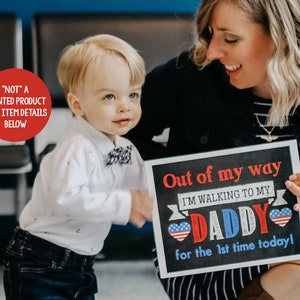 Welcome Home Daddy Sign Red White Blue Homecoming Back From Deployment ...