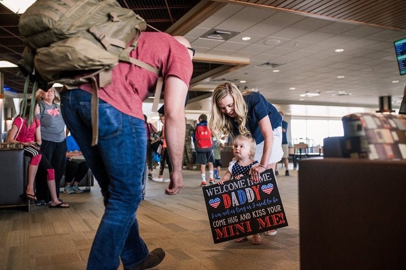 Welcome Home Daddy Sign Template Homecoming Mini Me Back From | Etsy