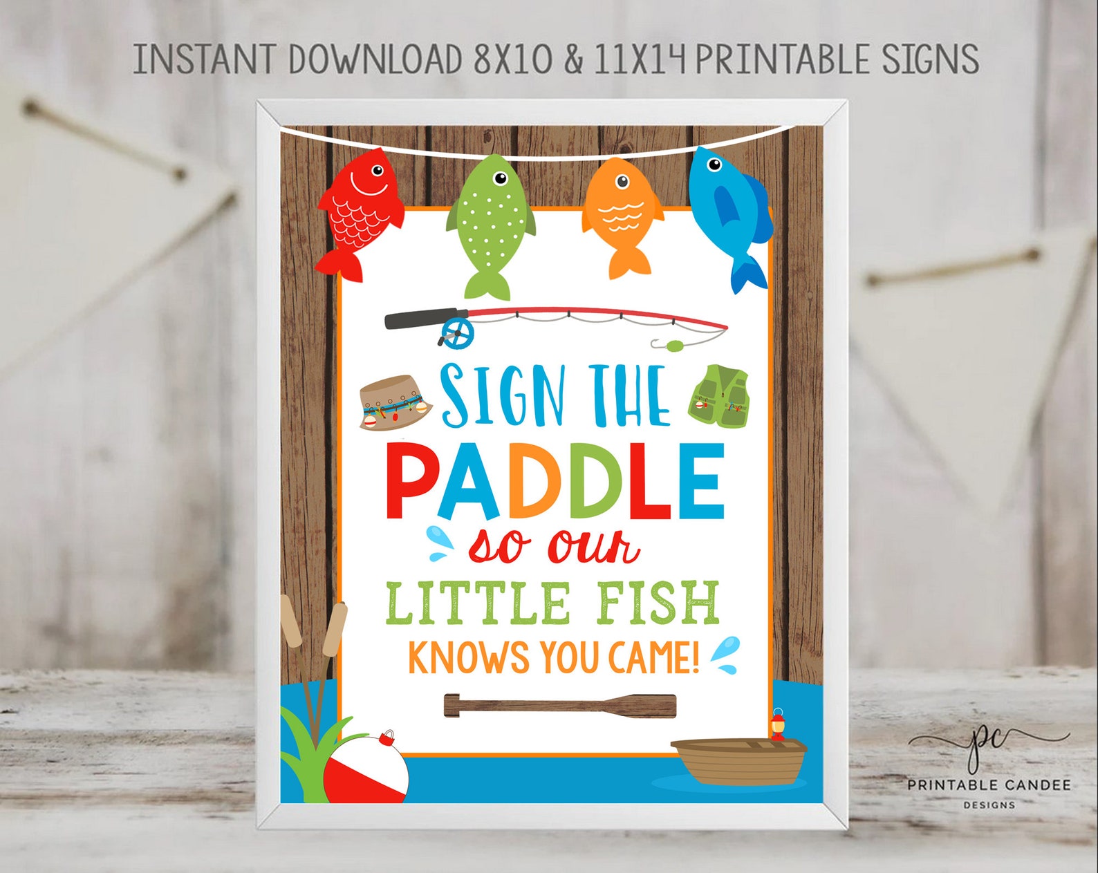 Fishing Guest Book Sign Fish Table Sign Fishing Party Signs - Etsy