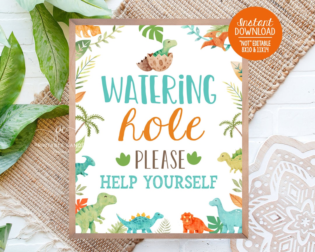 Dinosaur Drink Sign Baby Shower Drink Station Dino Party Boy Theme ...