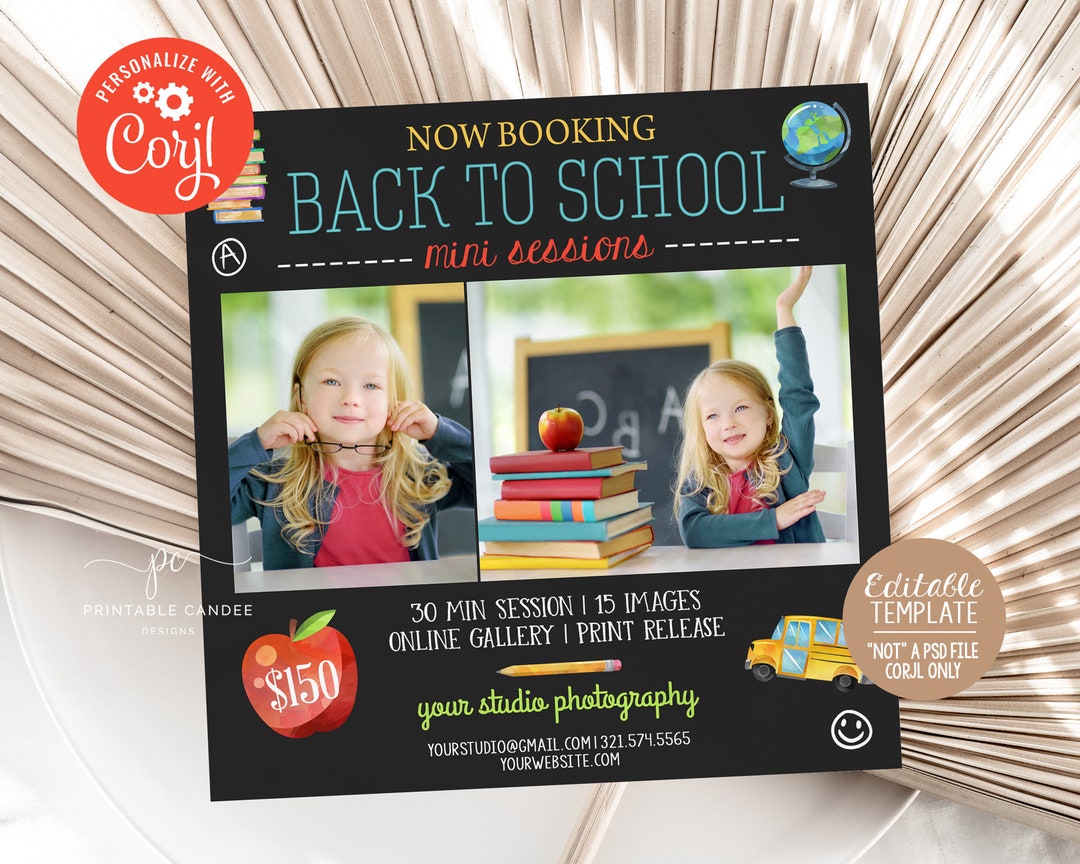 Back to School Mini Session Template Kids Photography School Minis ...