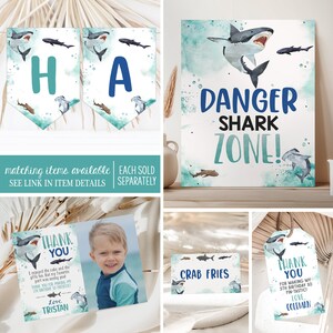 Editable Shark Welcome Sign Summer Boy Birthday Ocean Party Theme Table ...