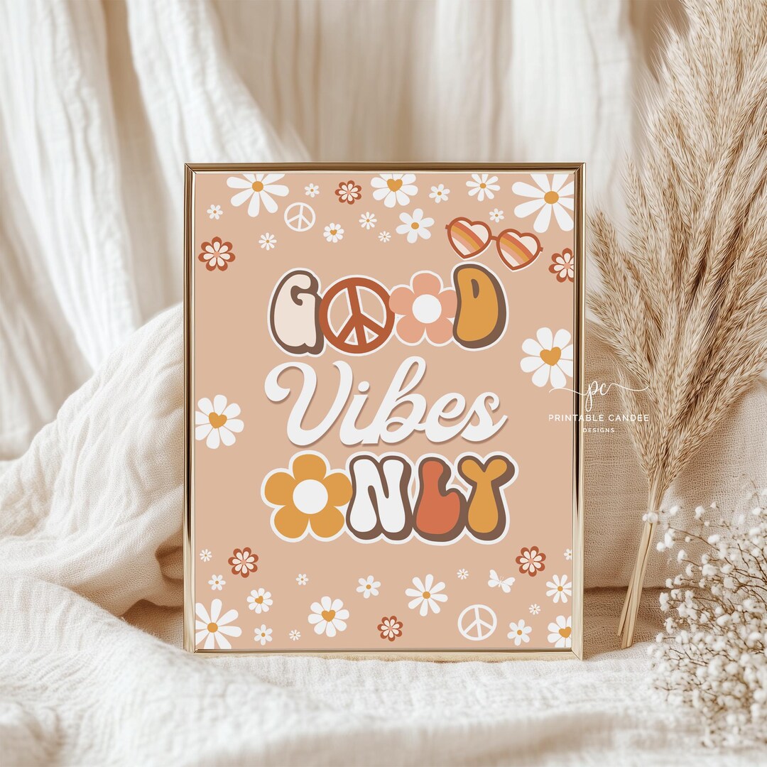 Groovy Birthday Table Sign Daisy Rainbow Groovy Birthday Decor Party ...