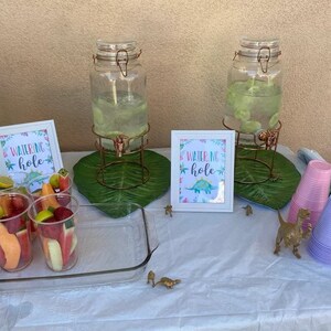 Dinosaur Party Signs Girl Dino Food Sign Birthday Party Pink Dinosaur ...