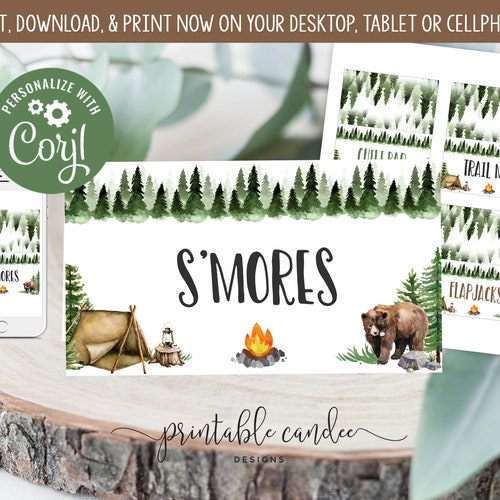 Editable Happy Camper Invitation One Happy Camper Birthday - Etsy