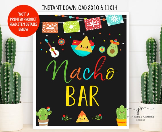 Nacho Bar Sign Cinco De Mayo Taco Party Birthday Fiesta Baby - Etsy