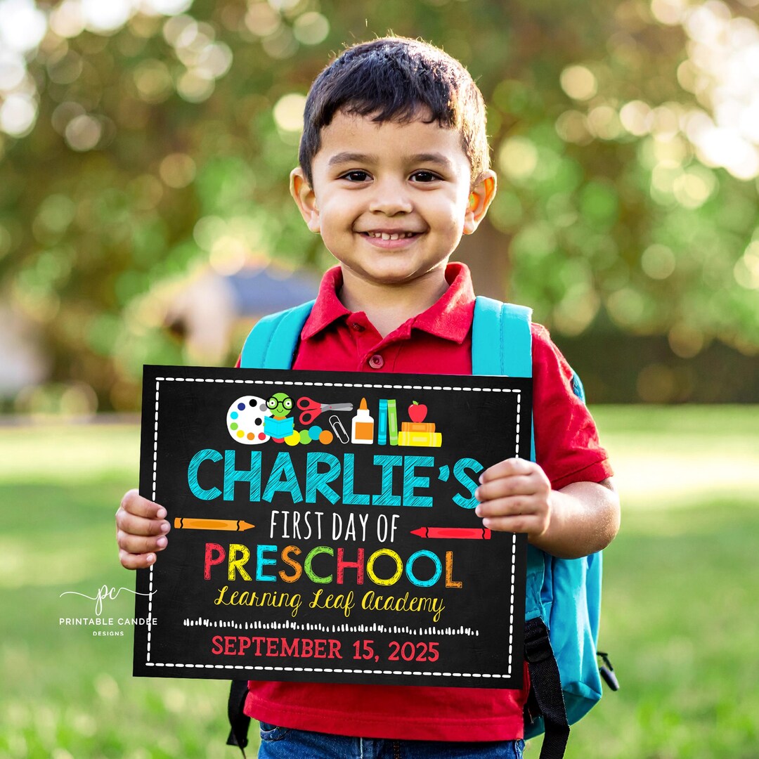 Editable First Day of School Sign Last Day Preschool Any Grade 1st ...