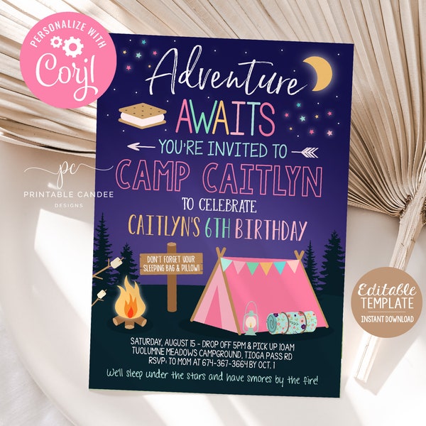 Camping Invitation - Etsy