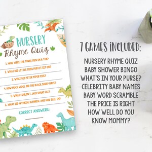 Dinosaur Baby Shower Games Pack It's a Boy Dino Party Decor Bingo ...