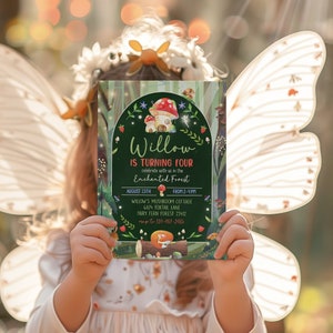 Editable Enchanted Forest Birthday Invitations Woodland Fairy Party ...