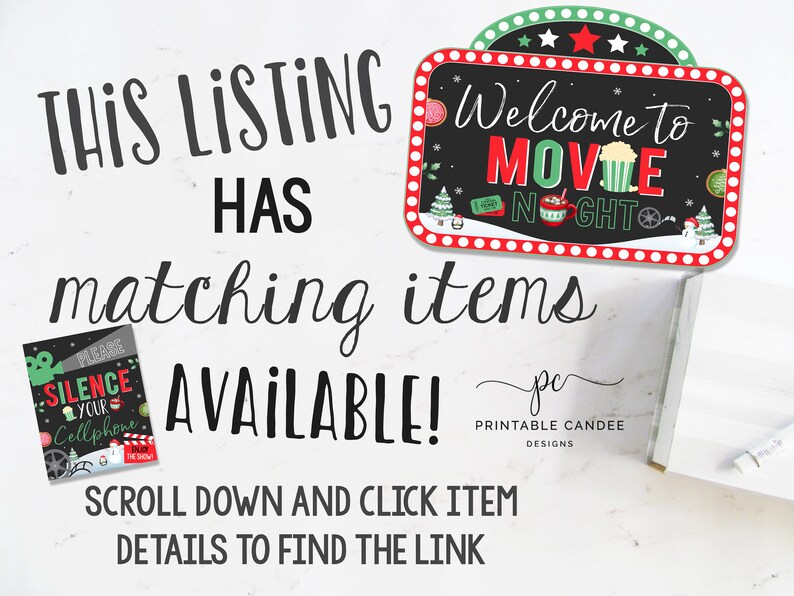 Christmas Movie Night Printable Concession Sign Holiday Movie - Etsy