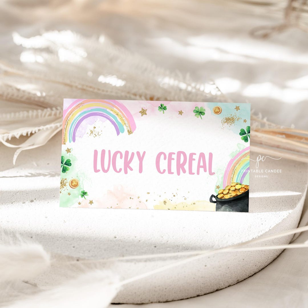 Editable St. Patrick's Day Birthday Food Labels Girl Lucky Party ...