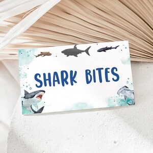 Shark Food Tents Template Summer Boy Birthday Menu Ocean Party Theme ...