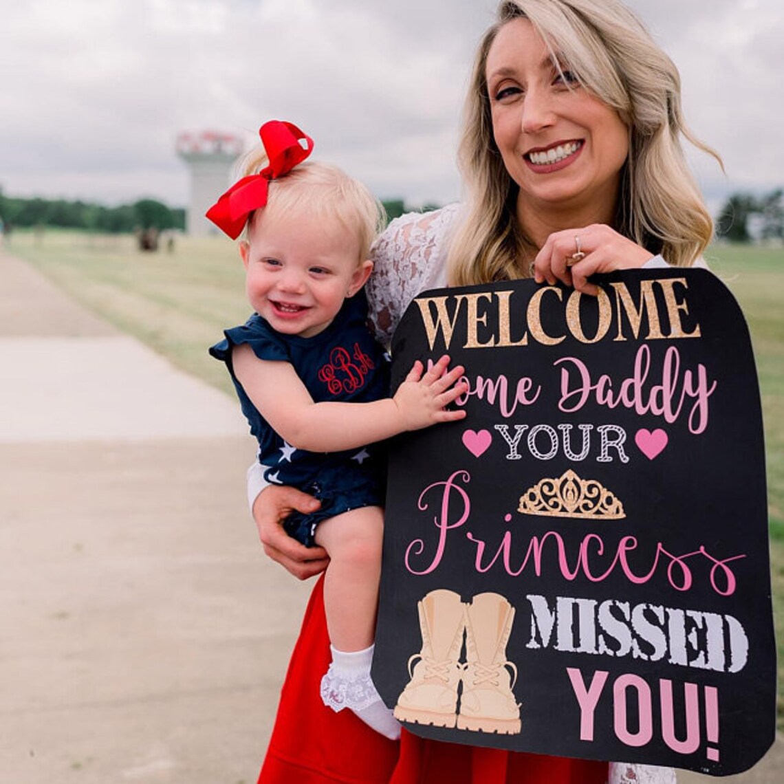 Welcome Home Princess Daughter Daddy Sign Boots Homecoming | Etsy