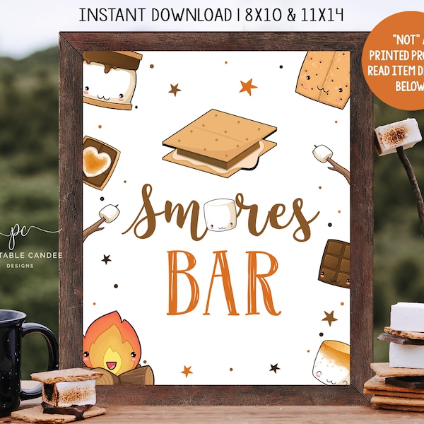 Printable Smores Bar Sign - Etsy