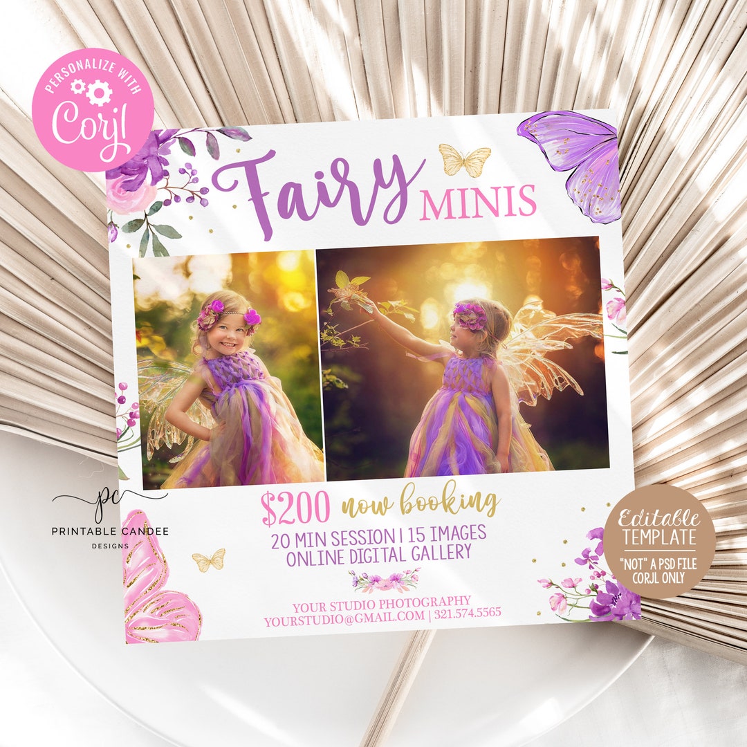 Fairy Minis Session Template Summer Photography Purple Pink Fairies ...