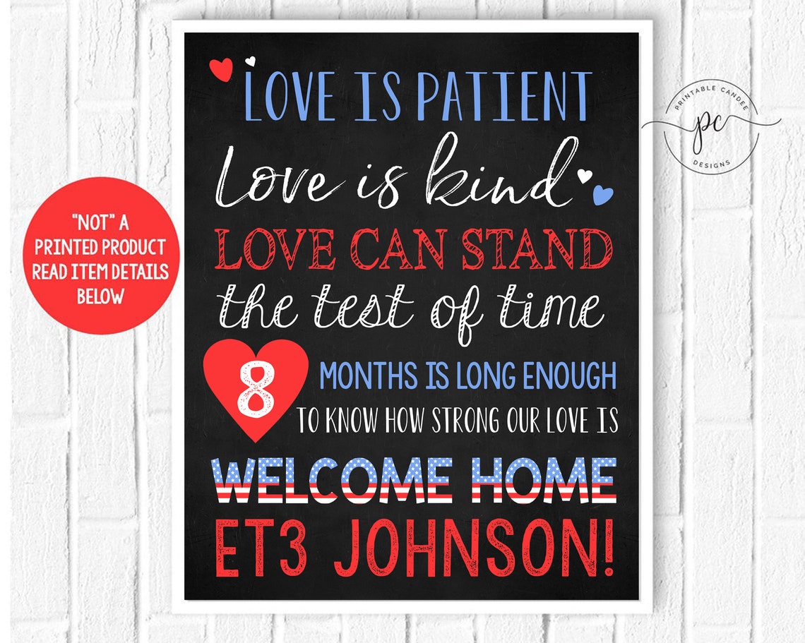 Welcome Home Wife Spouse Husband Sign Red White Sailor Navy | Etsy