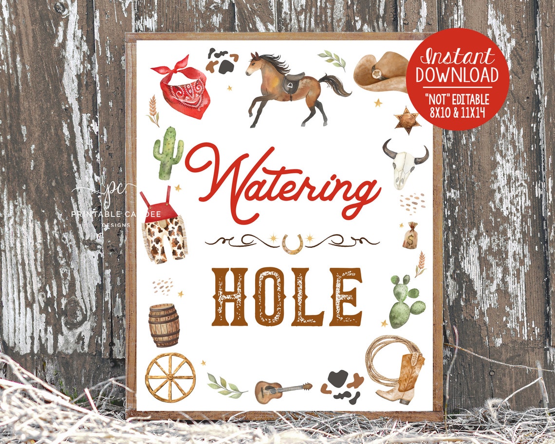 Cowboy Drink Sign 1st Rodeo Birthday Party Theme Wild West - Etsy