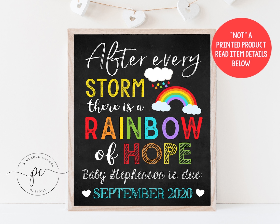 After Every Storm There is A Rainbow of Hope Announcement Sign - Etsy