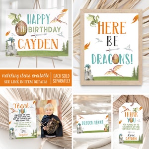 Dragon Welcome Sign Dragon Birthday Party Printables White Dragon Boy ...