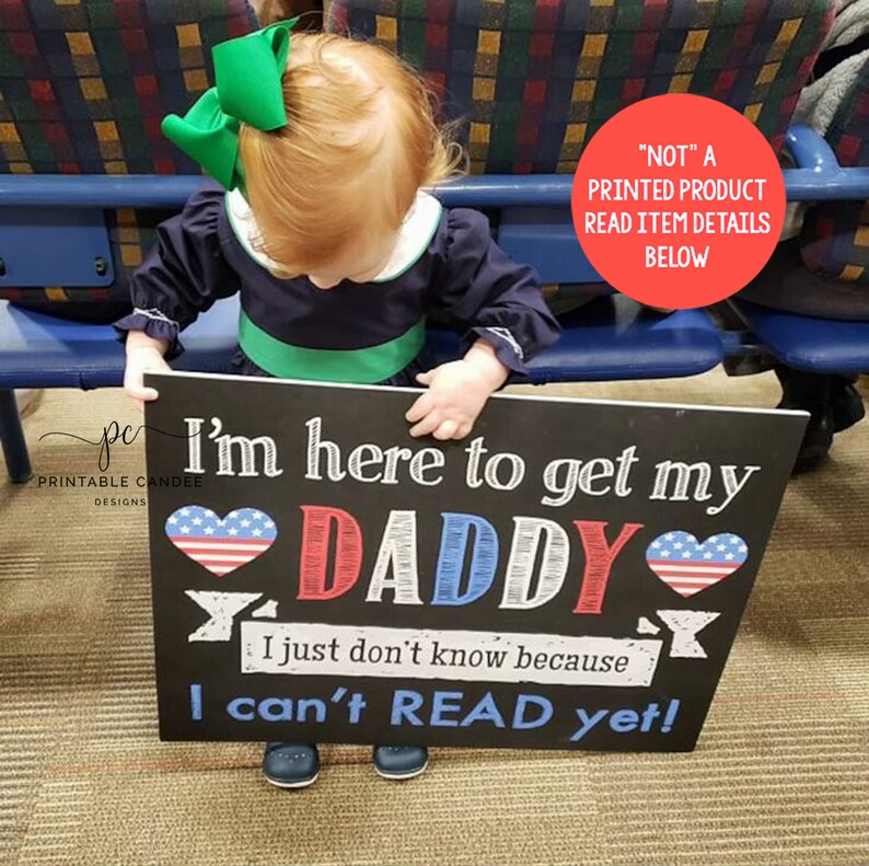 Welcome Home Daddy Sign Red White Blue Homecoming Back From | Etsy