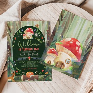 Editable Enchanted Forest Birthday Invitations Woodland Fairy Party ...