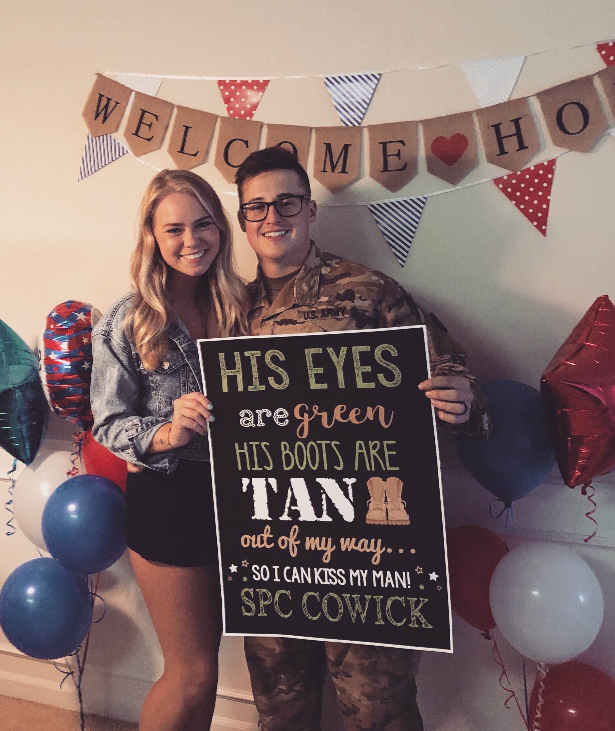 Welcome Home Wife Spouse Husband Sign Camo Military Homecoming Back ...