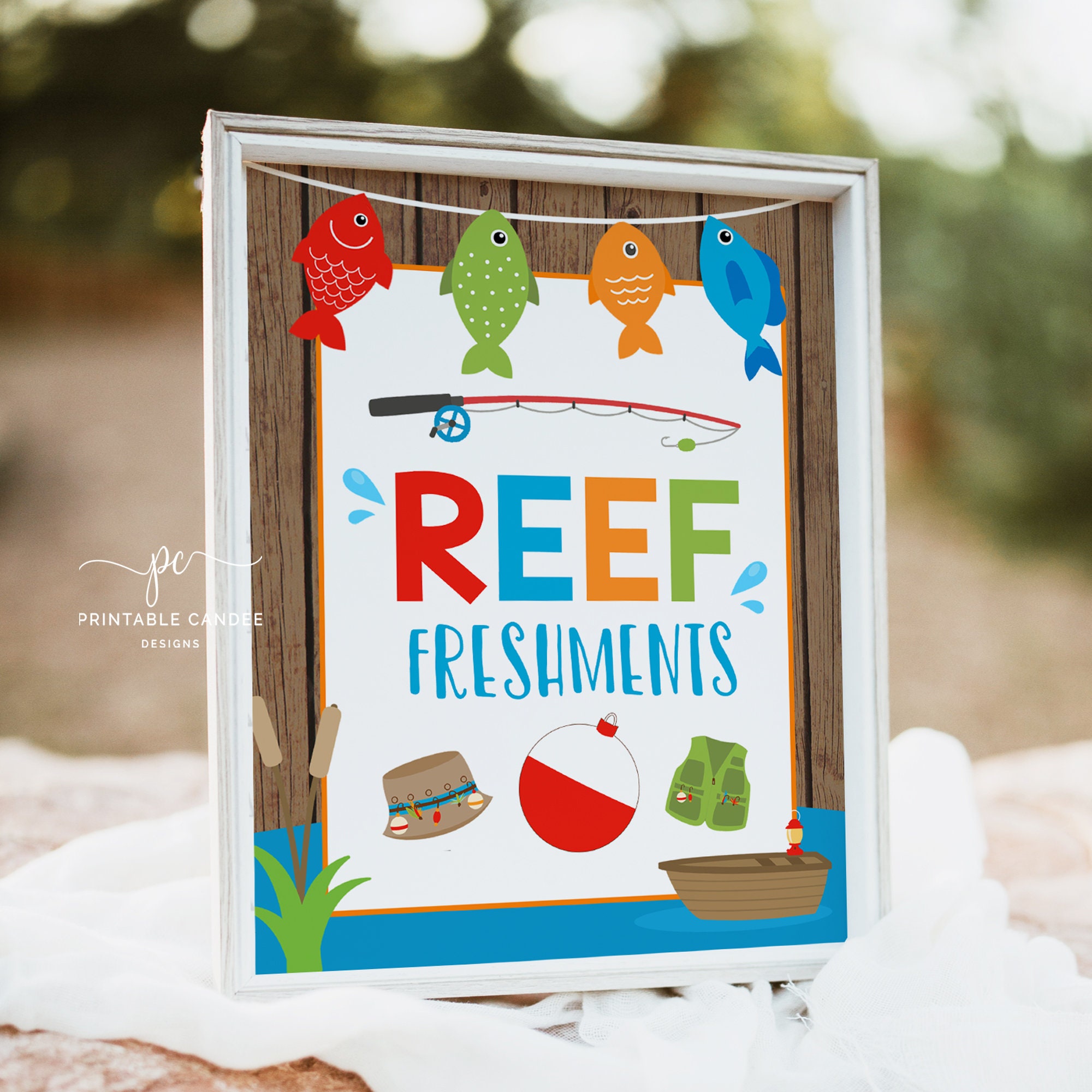 Fishing Food Sign Fish Table Sign Fishing Party Signs Fishing Decor the ...