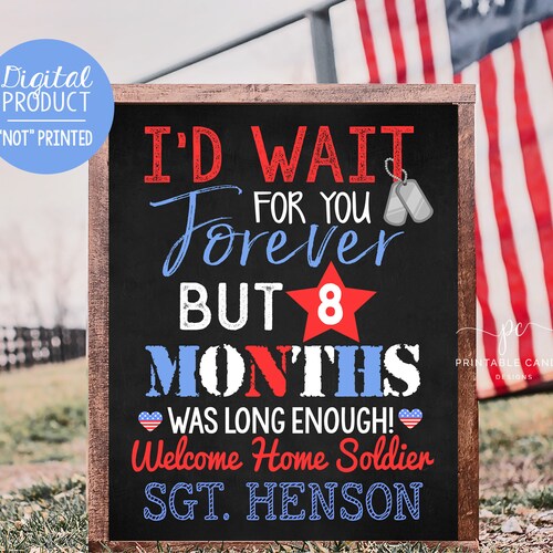 Welcome Home Wife Spouse Husband Sign Homecoming Worth the - Etsy