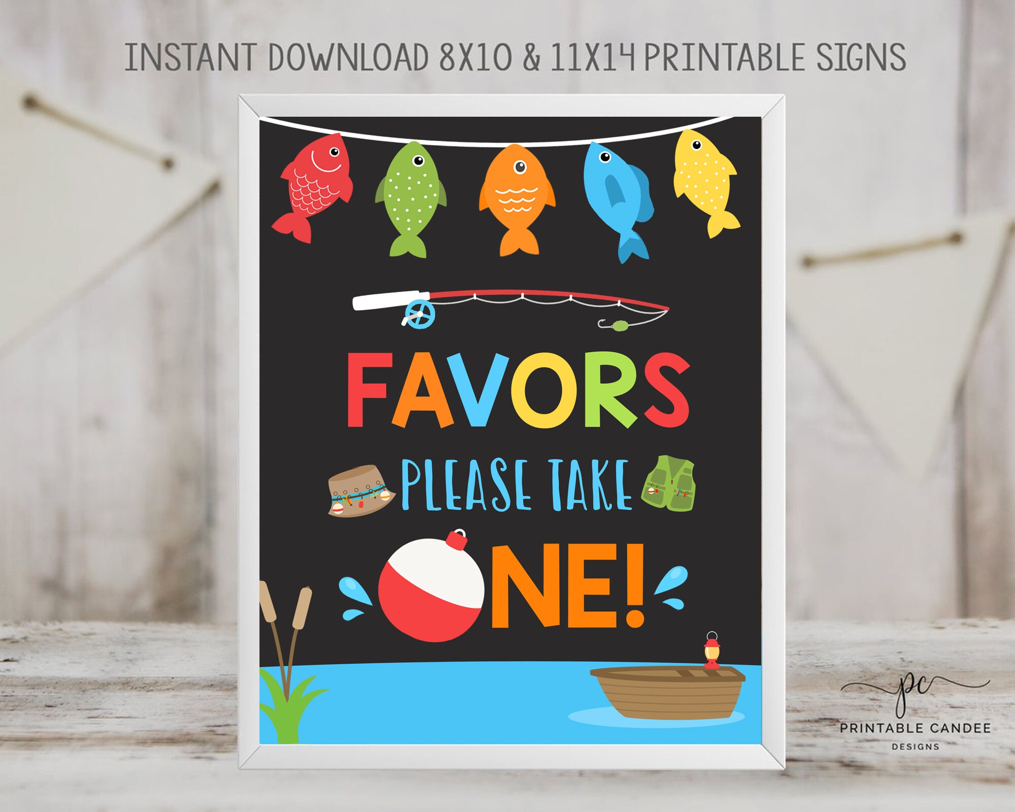 Fishing Favor Sign Fish Table Sign Chalk Fishing Party Signs - Etsy UK