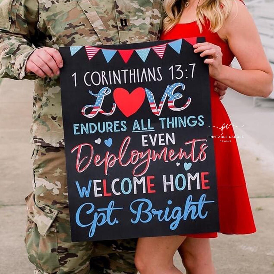 Editable Welcome Home Wife Spouse Husband Sign Love Corinthians ...