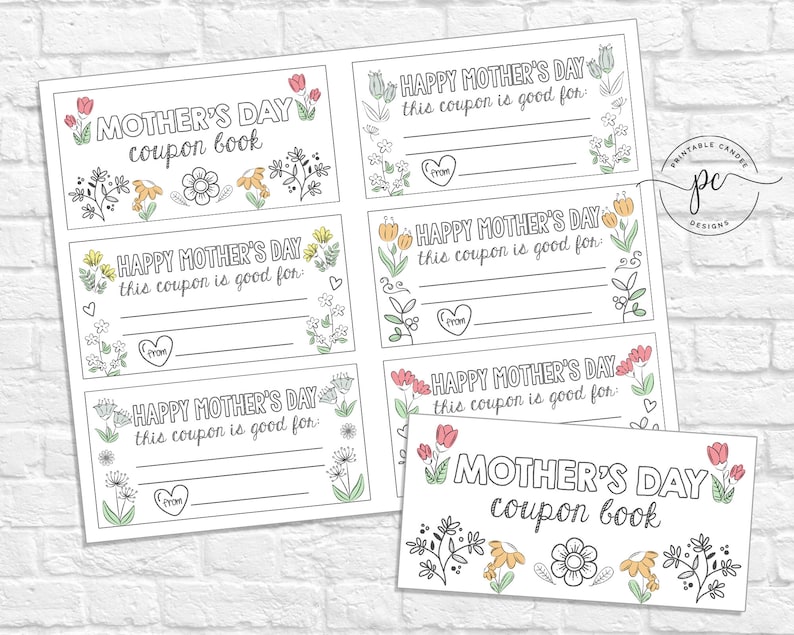 Mother's Day Coupon Book Printable Kids Children Mom Gift - Etsy