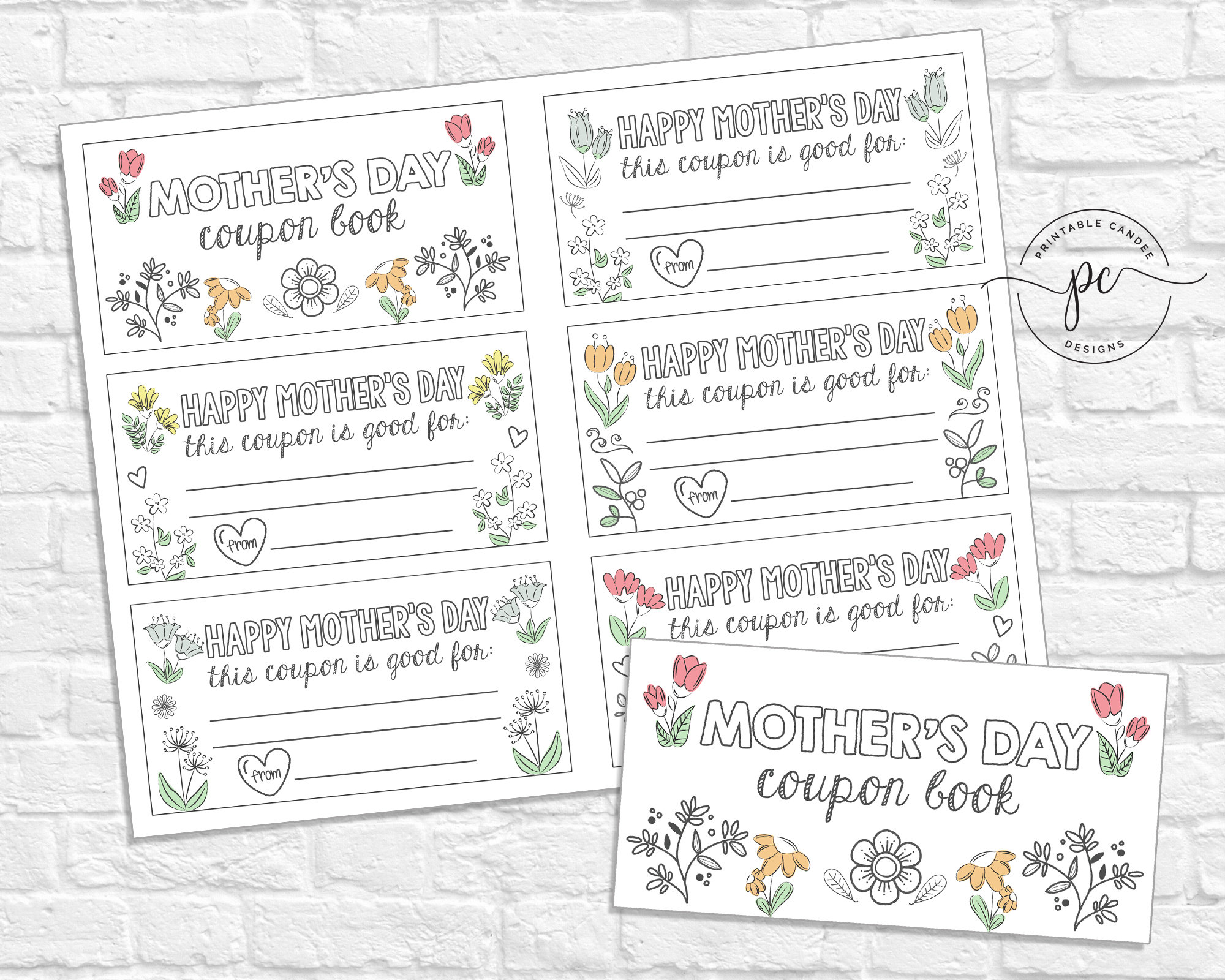 Mother's Day Coupon Book Printable Kids Children Mom Gift - Etsy