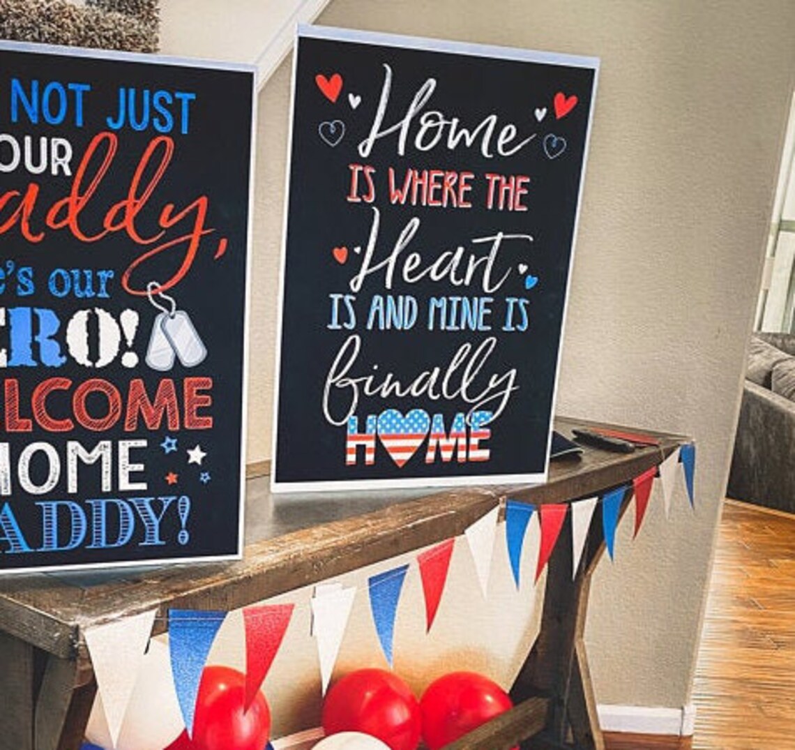Welcome Home Wife Spouse Husband Sign Red White Sailor Homecoming Back ...