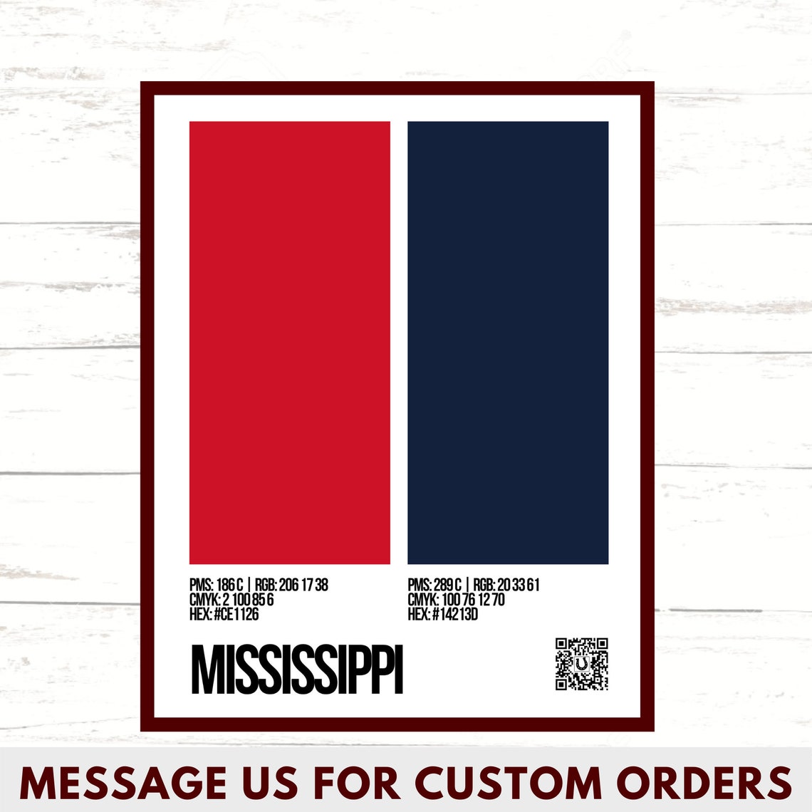 Pantone Print | Pantone Ole Miss Poster | Pantone Wall Art Home Decor ...