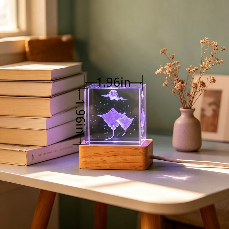 Handcrafted Devil Ray Resin Night Light, Ocean Lamp, Whimsical Sea ...