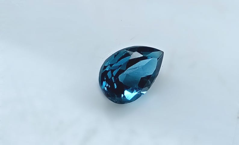 Natural Pear Cut London Blue Topaz Gemstone, December Birthstone ...