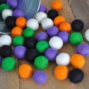 Halloween Felt Balls in Monster Mash - Etsy
