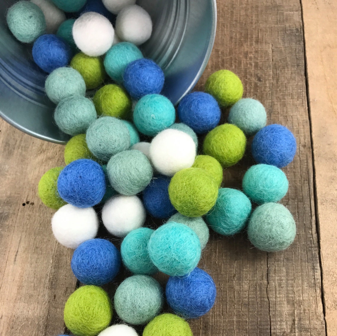 Ocean Blue Felt Balls - Etsy