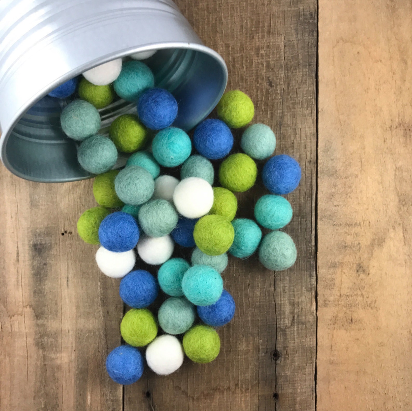Ocean Blue Felt Balls - Etsy