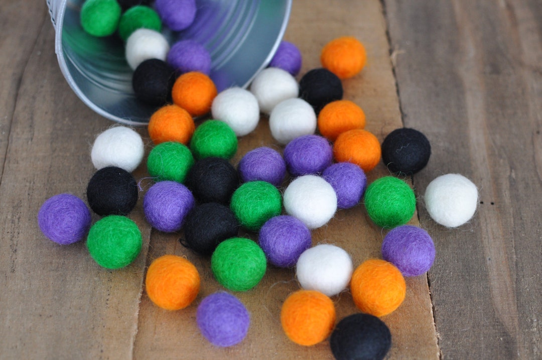 Halloween Felt Balls in Monster Mash - Etsy