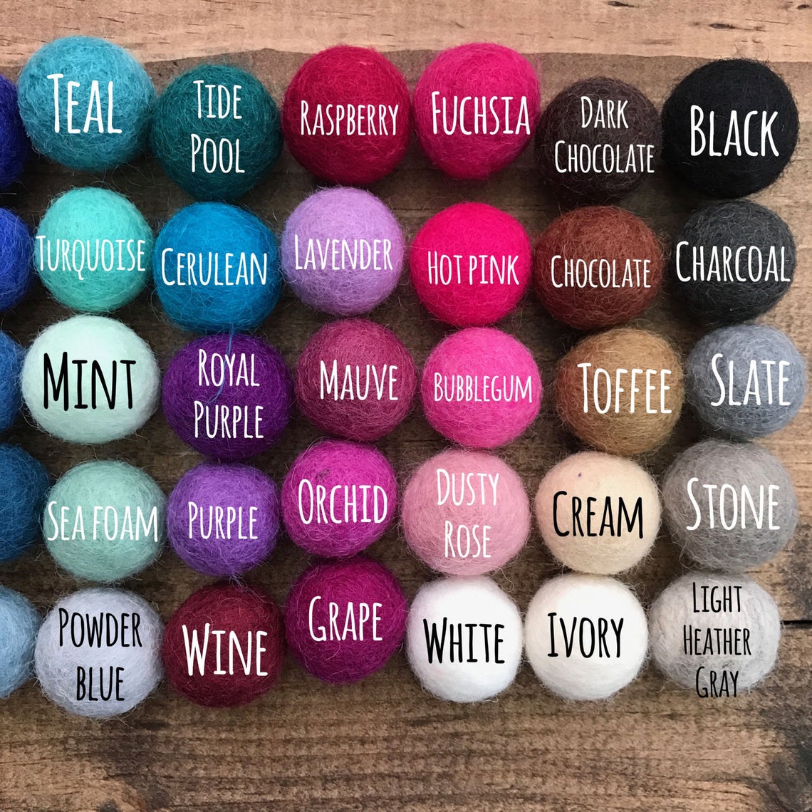 Choose Your Own Colors 2cm Wool Felt Balls - Etsy