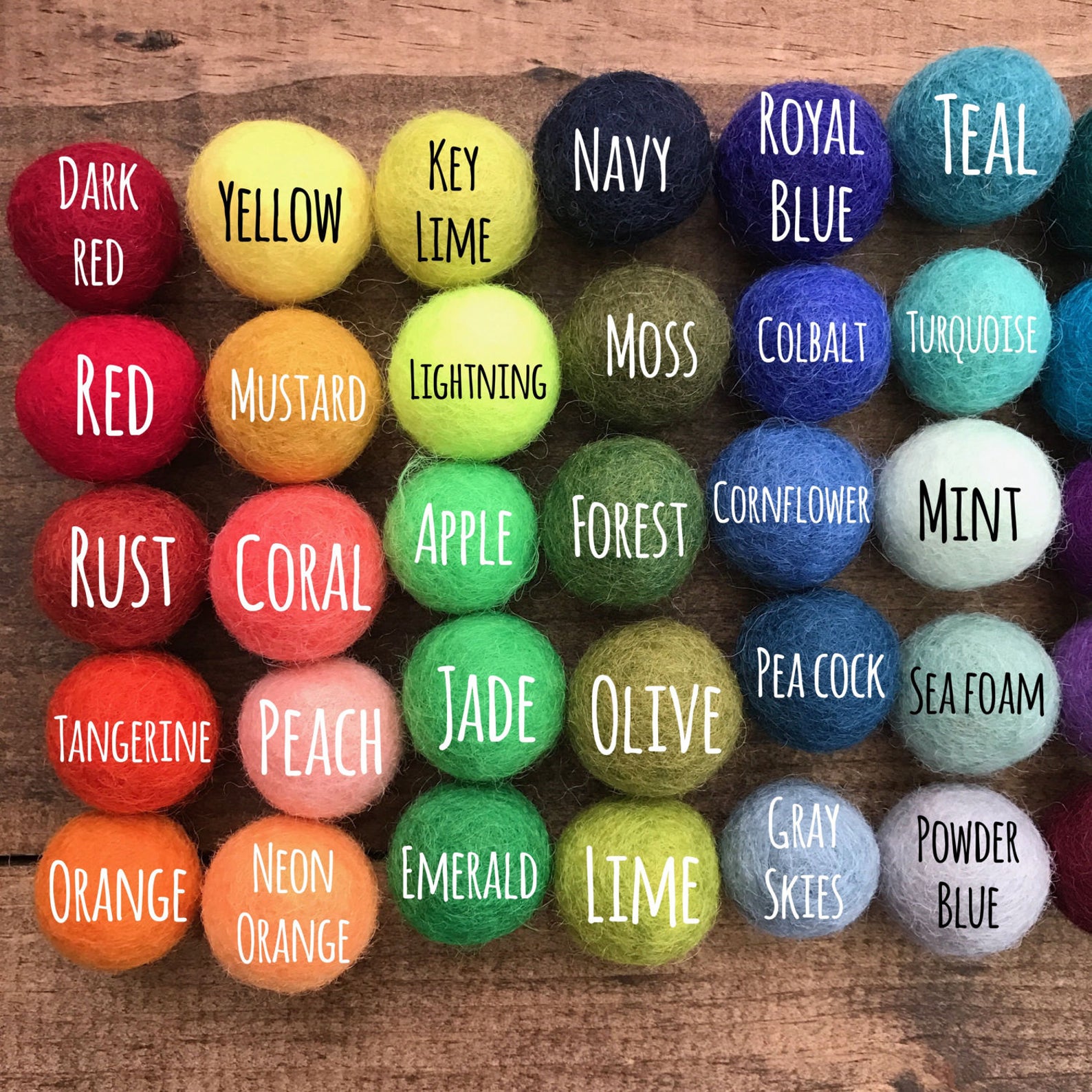 Choose Your Own Colors 2cm Wool Felt Balls - Etsy