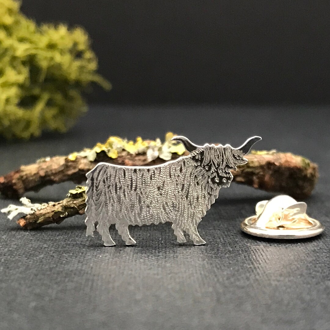 Handmade Sterling Silver Highland Cow Lapel Pin - Etsy