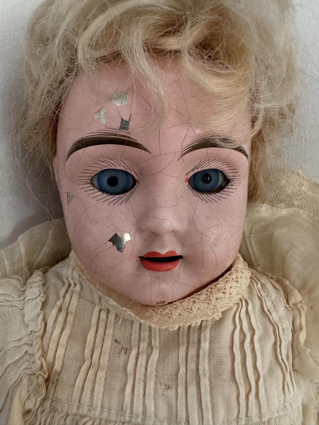 Antique Tin Head Doll With Glass Eyes - Etsy