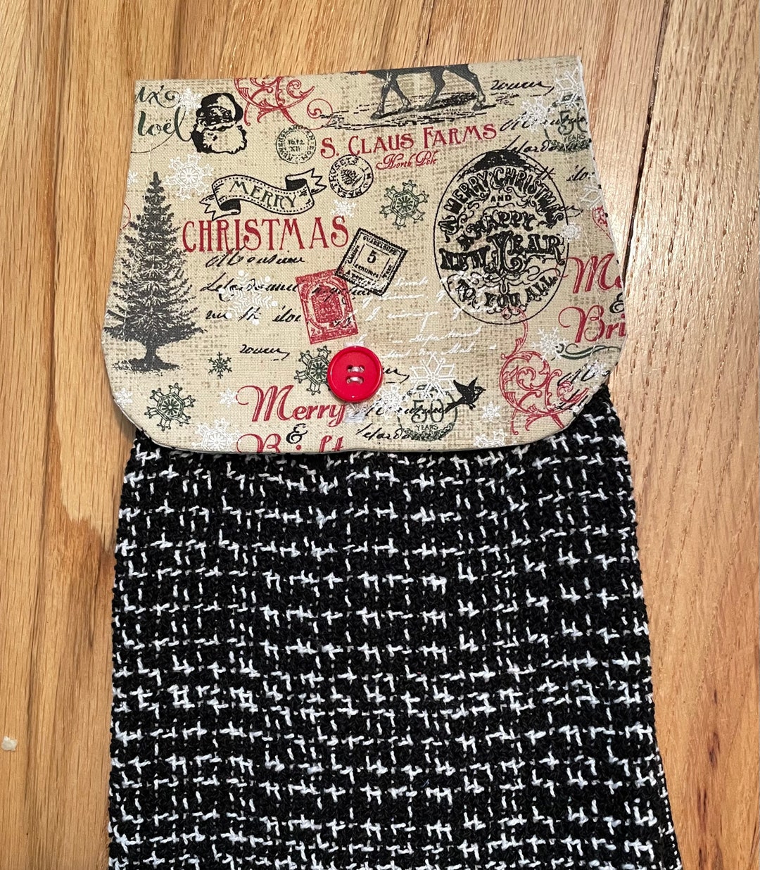 Hanging Kitchen Towel - Christmas Words Phrases Fabric Black/white ...