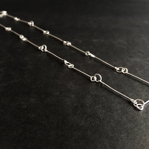 Simple MODERN CHAIN . 18" Silver Chain Link Necklace . 18 Inch Hand ...